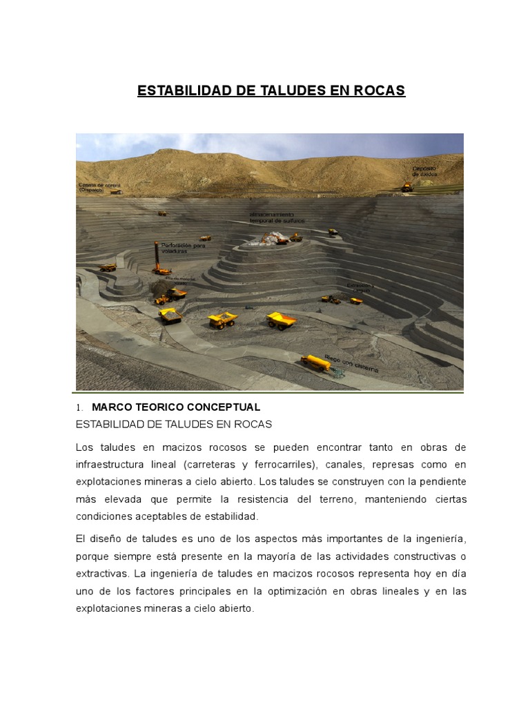 3 Taludes Rocas III | PDF | Excavación (Arqueología) | Minería