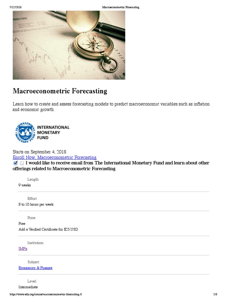 Macroeconomic Forecasting Models | PDF | Forecasting | Econometrics