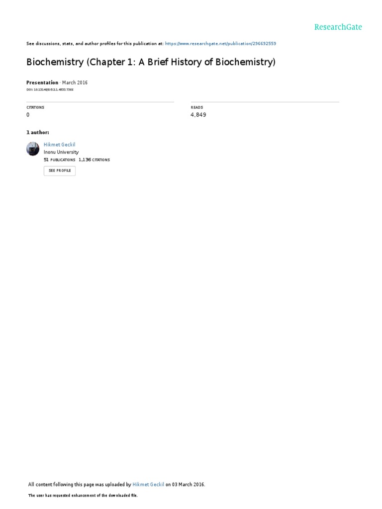 Biochemistry (Chapter 1: A Brief History of Biochemistry) : March 2016 ...