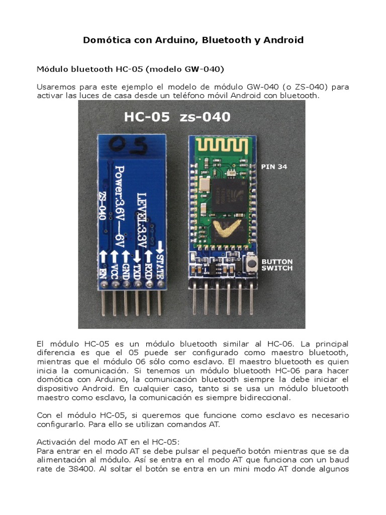 Domc3b3tica Con Arduino Bluetooth y Android | PDF | Bluetooth | Android ...