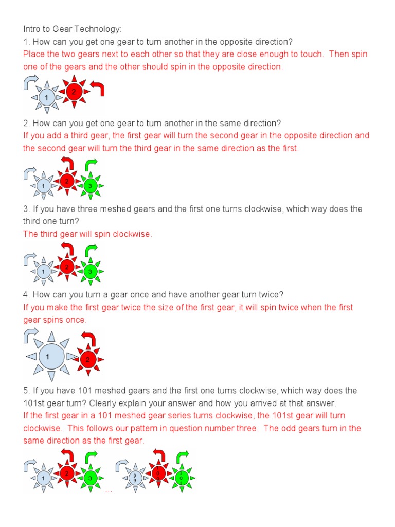 Gear Questions | PDF | Gear | Fraction (Mathematics)