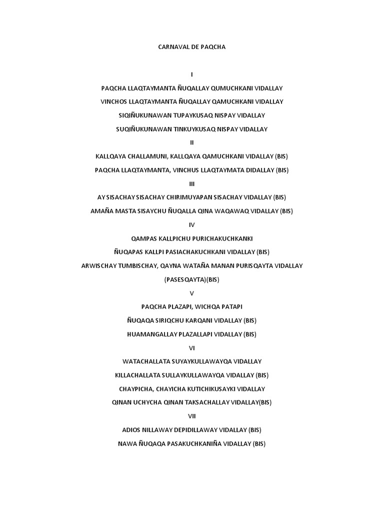 Carnaval de Paqcha | PDF