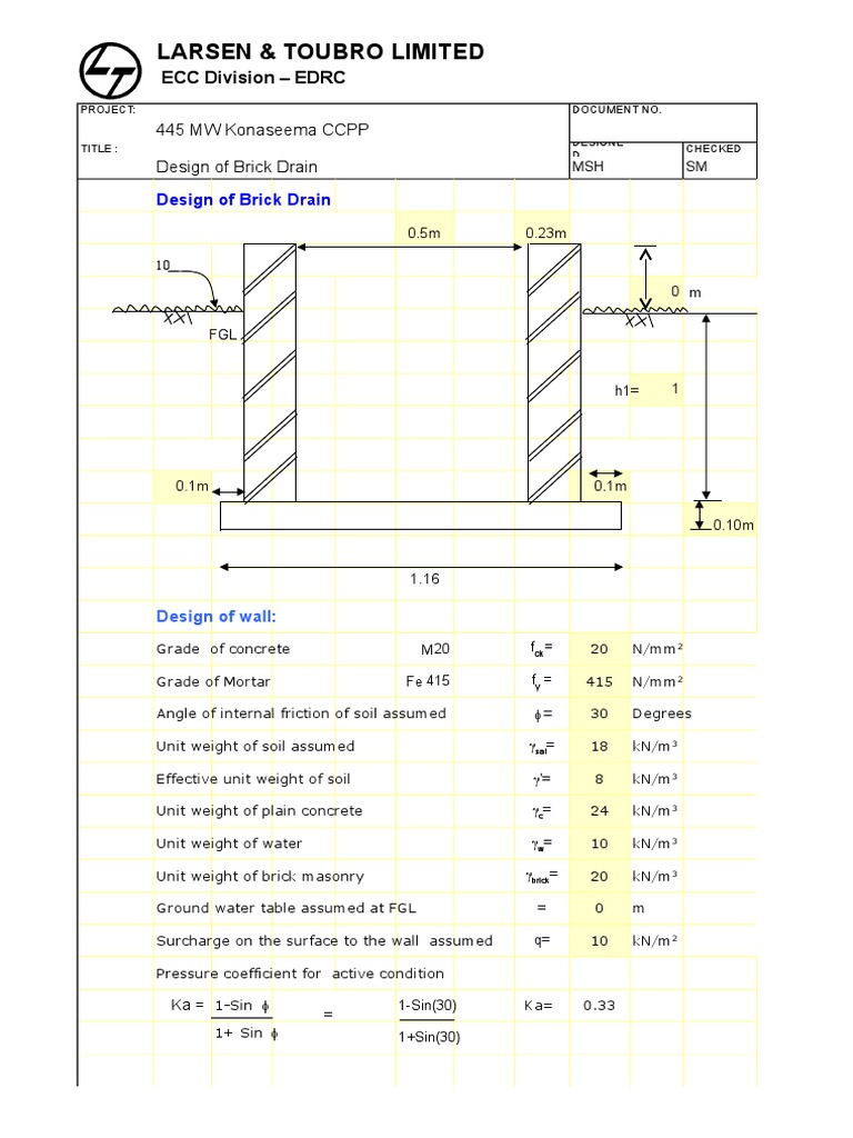 Brick Drain Design - IS 1905 | PDF | Bending | Materials Science