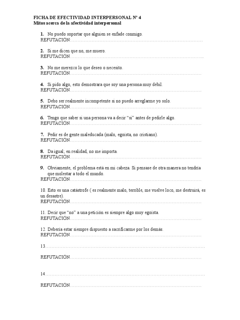 Ficha 2-4 Efectividad Interpersonal | PDF