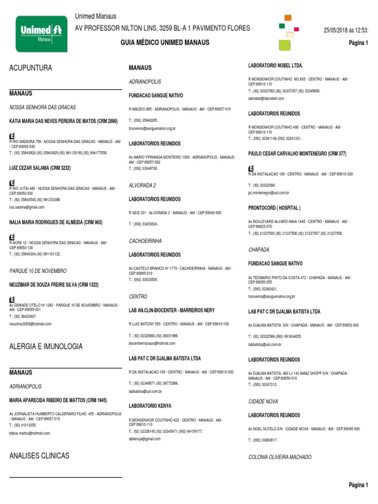 Guia Unimed Manaus | PDF | Cardiovascular System