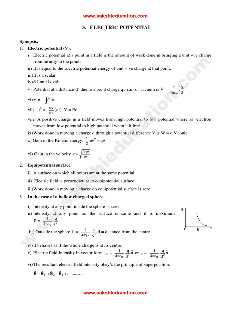 1.3electric Potential | PDF | Electric Field | Electronvolt