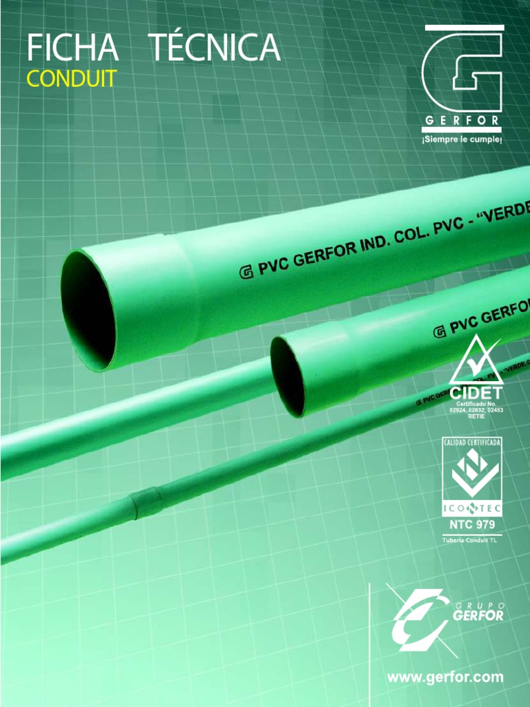 Ficha Tecnica Tubo Sistemas Conduit - GERFOR PDF | PDF | Corriente ...