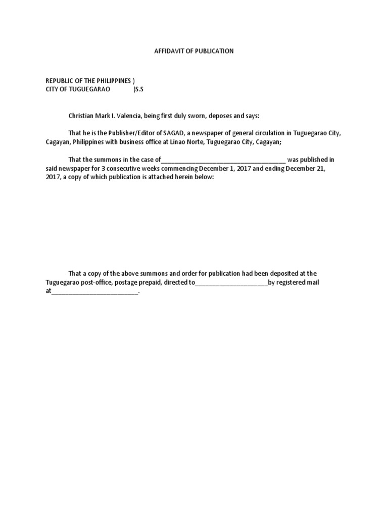 Affidavit of Publication | PDF