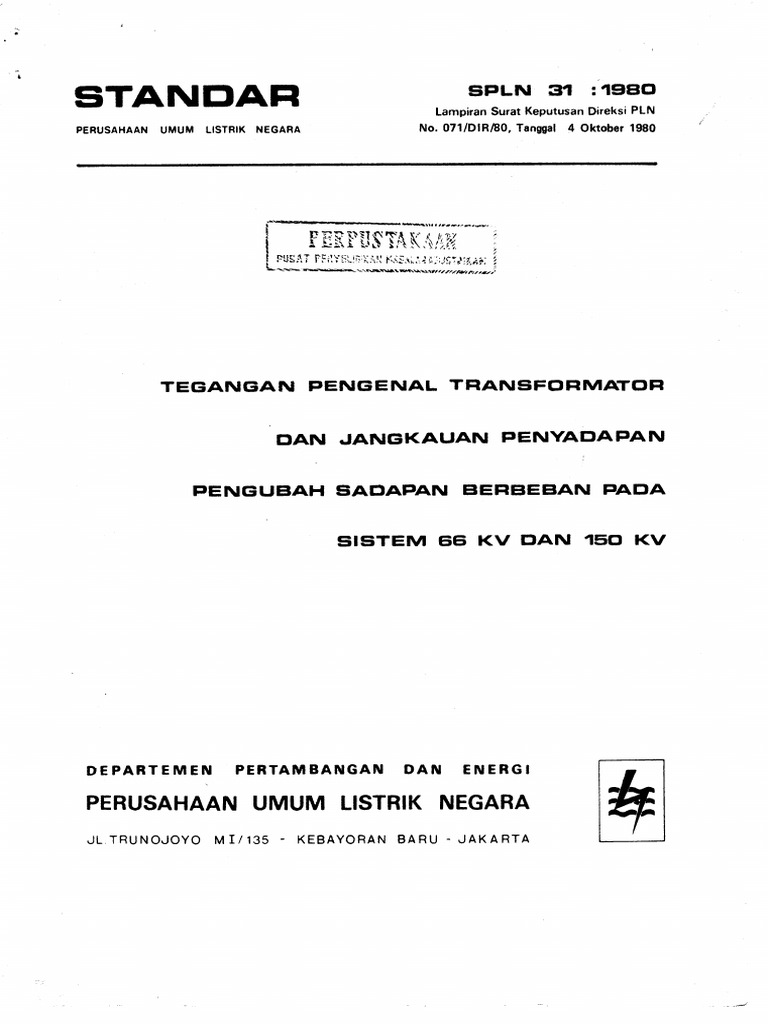 Tegangan Pengenal Transformator PLN | PDF