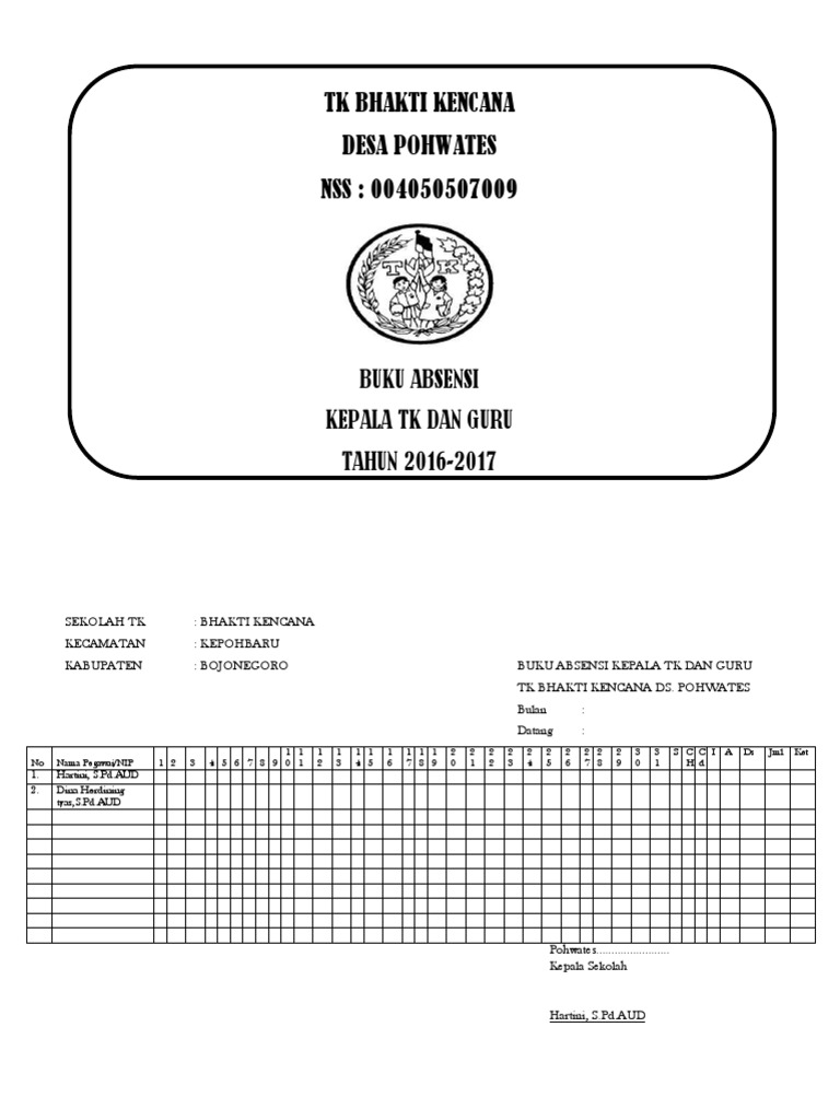 Absensi Guru Dan Kepala Sekolah | PDF