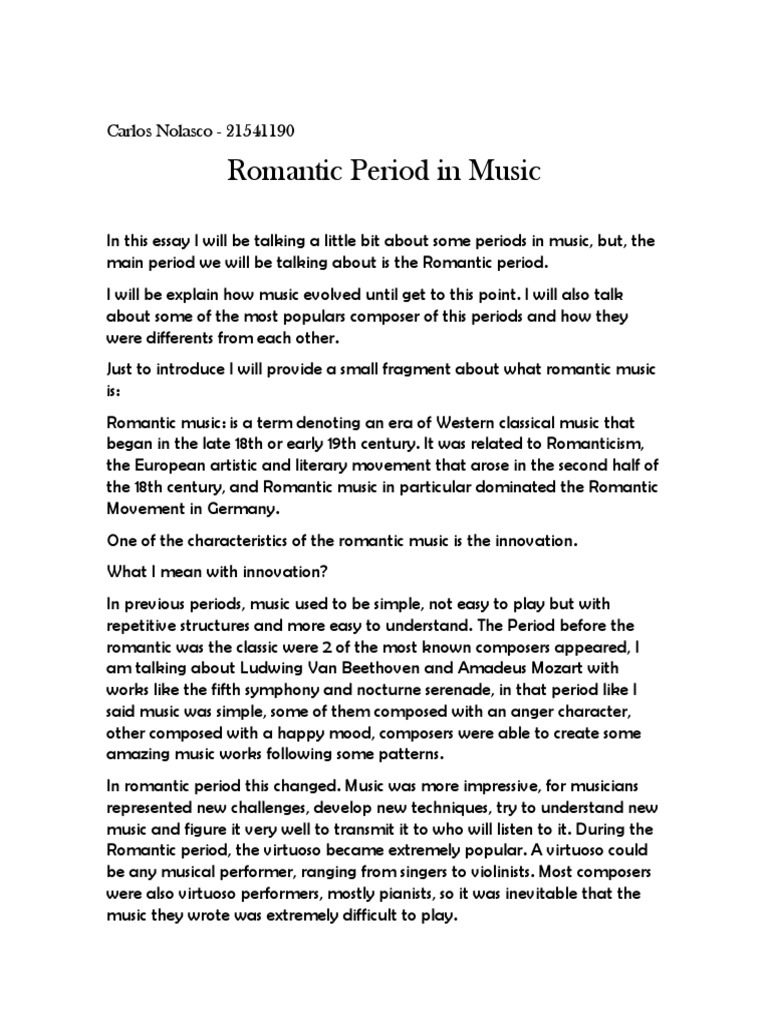 Romantic Period in Music | Download Free PDF | Romantic Music | Romanticism