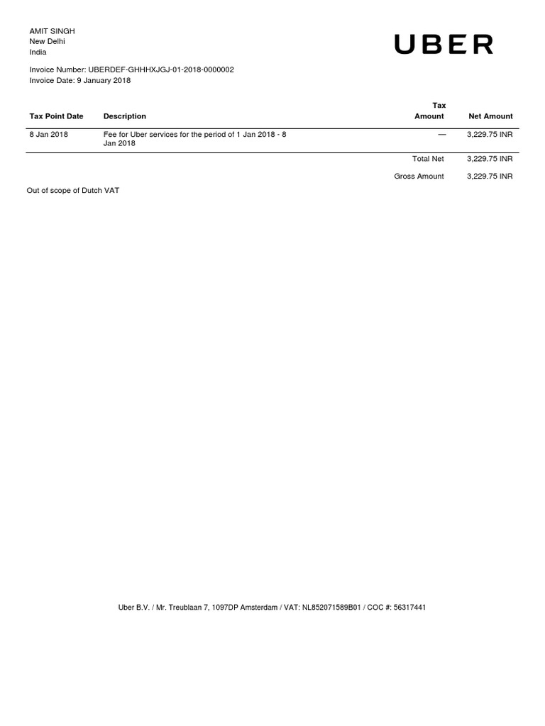 Uber Invoice UBERDEF-GHHHXJGJ-01-2018 | PDF