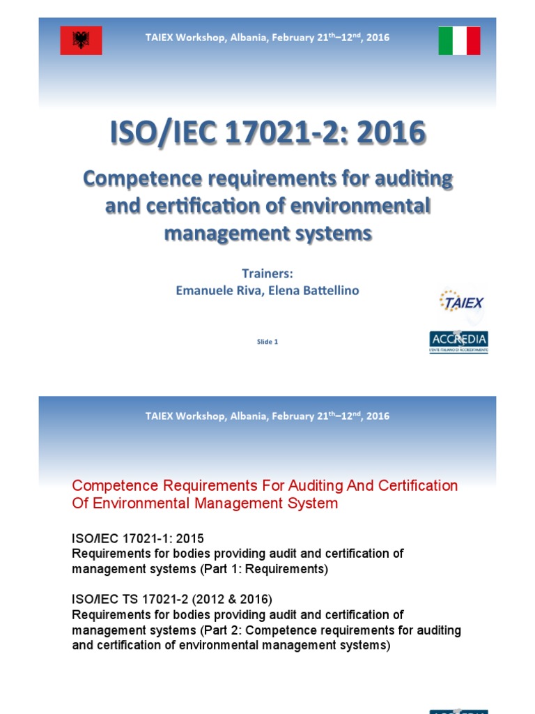 8.ISO IEC 17021-2 2016 - Competence Requirements - 21-22.12.2016 | PDF ...