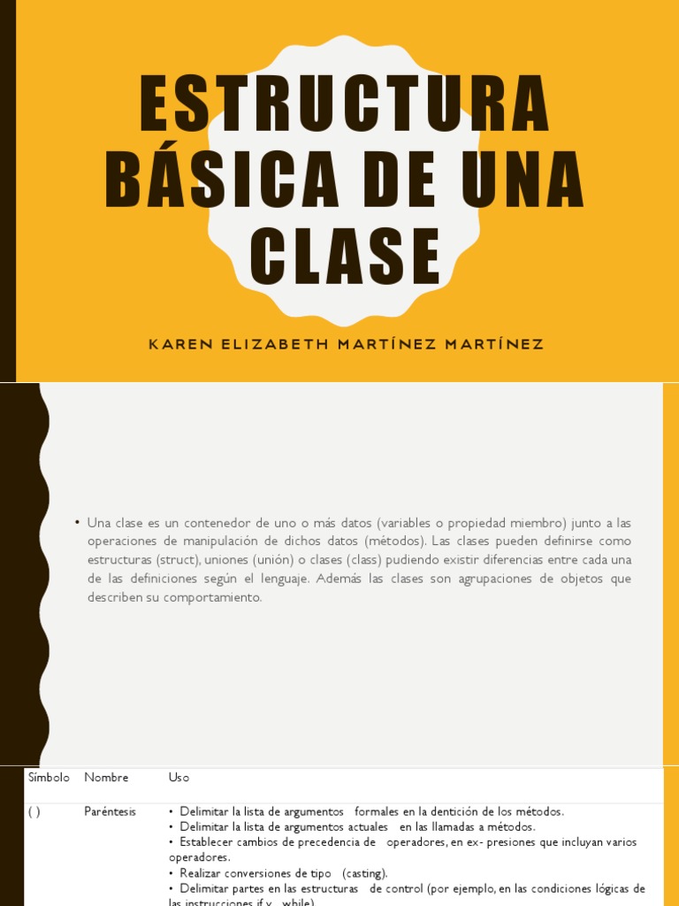 Estructura Básica de Una Clase | PDF | Estructura de datos de matriz ...