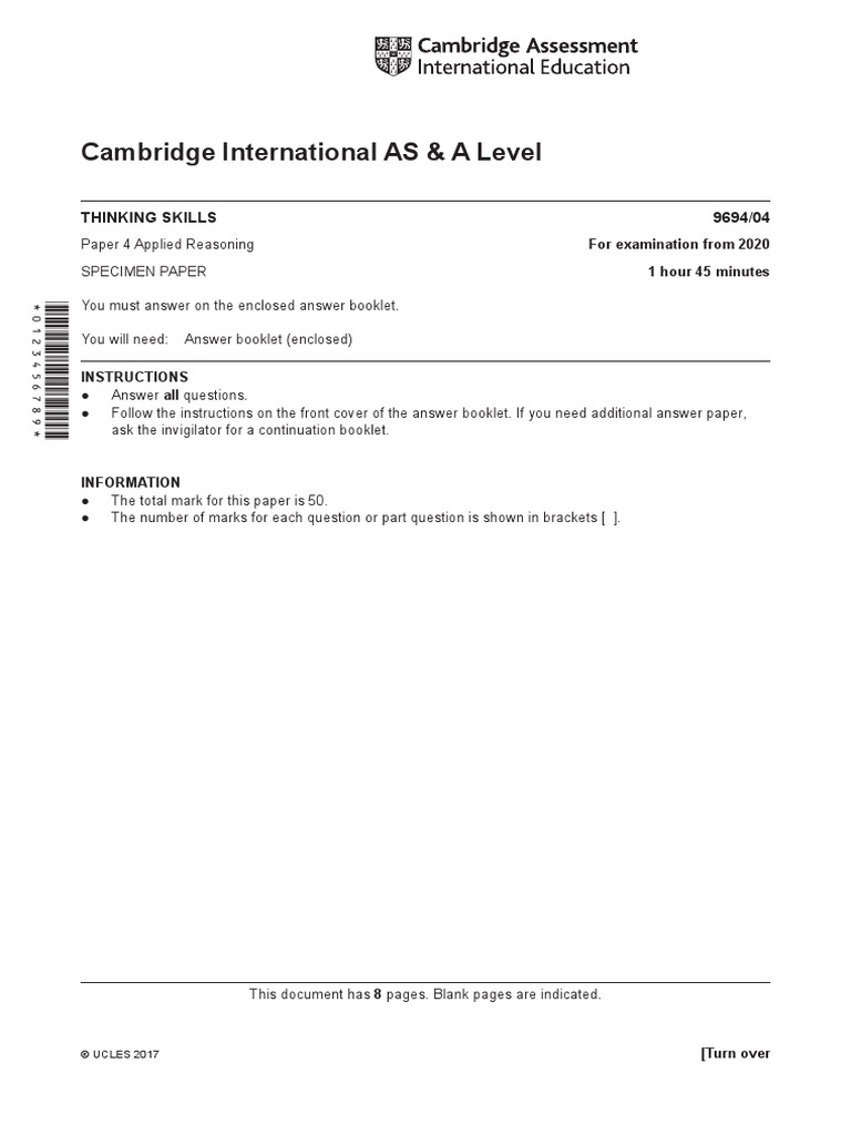 2020 Specimen Paper 4 | PDF | Mars | Space Exploration