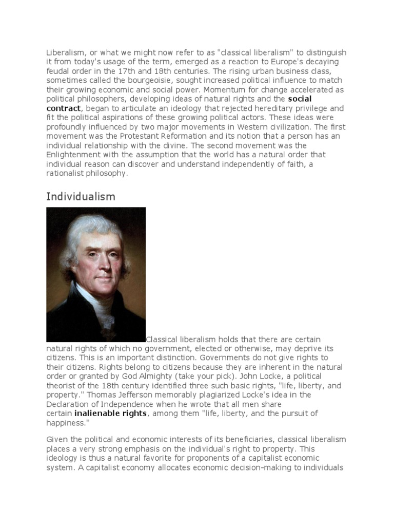 Individualism: Social Contract | PDF | Liberalism | Natural And Legal ...