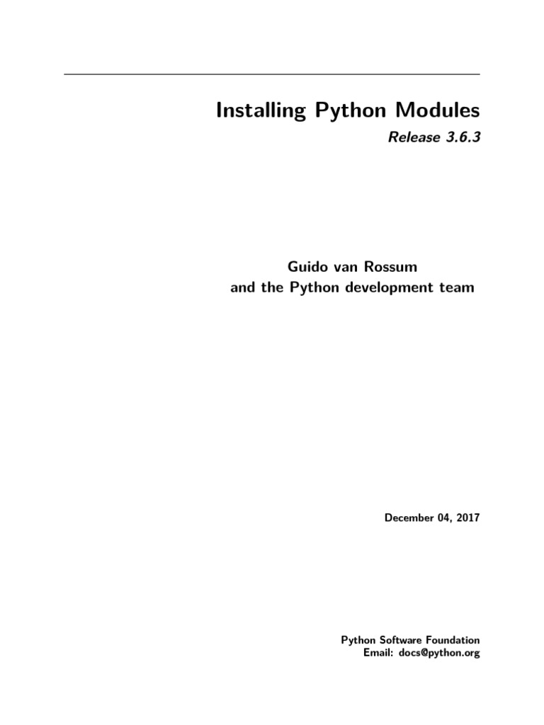 Installing Python Modules: Guido Van Rossum and The Python Development Team | PDF | Parameter ...