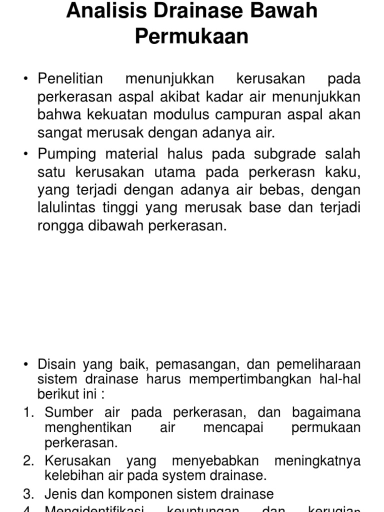 MODUL 5 - Analisis Drainase Bawah Permukaan | PDF