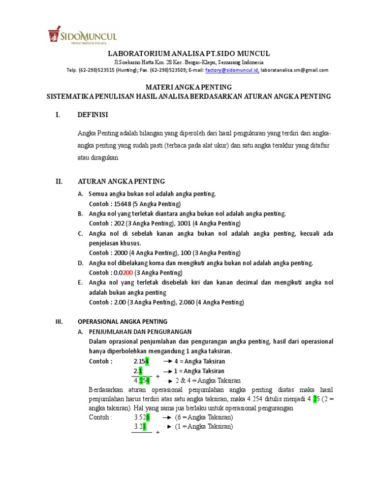Materi Angka Penting | PDF | Metode & Bahan Ajar