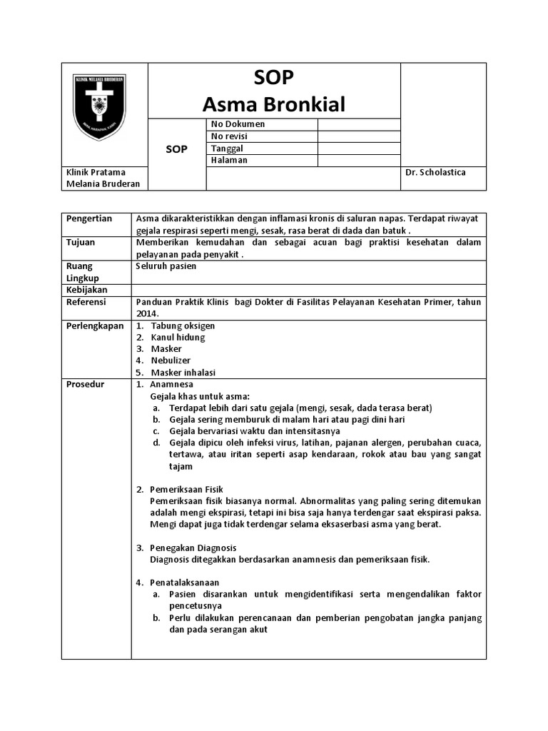 SOP Asma Bronkial | PDF