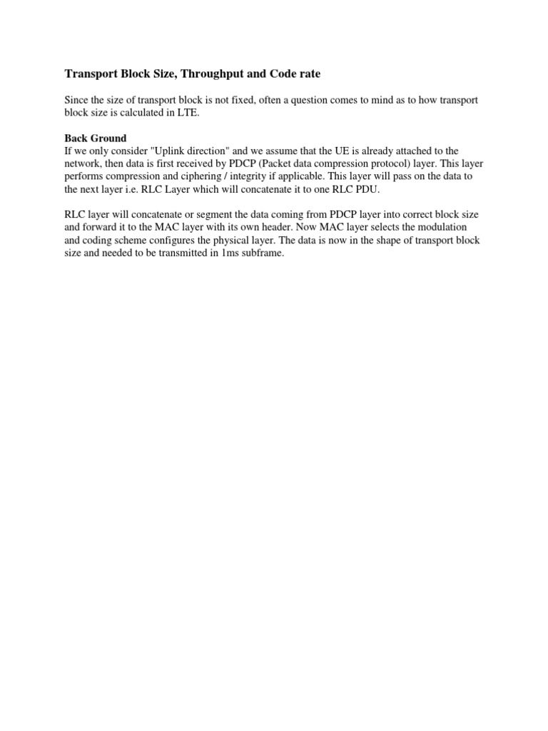 Calculating Transport Block Size, Throughput, and Code Rate in LTE ...