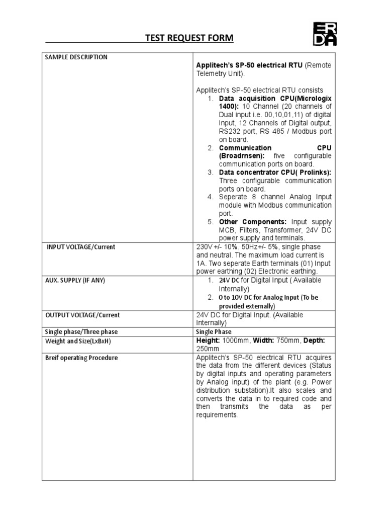 REF Test Request Form IEC | PDF | Power Supply | Electrical Engineering