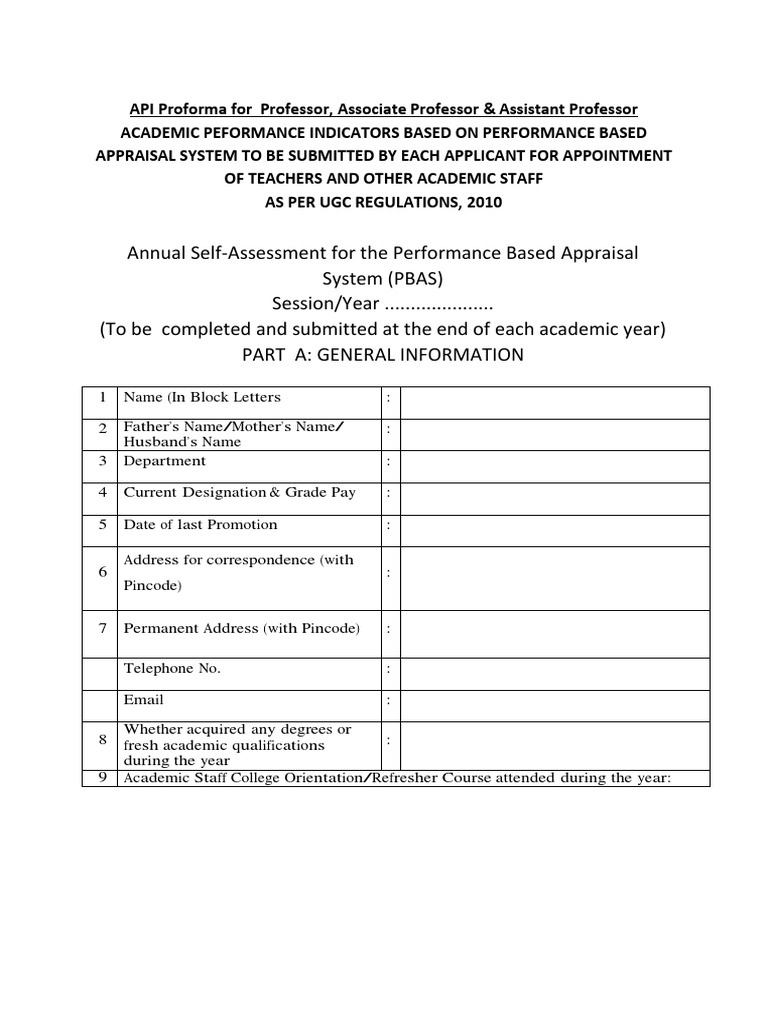 API Proforma For Professor | PDF | Teachers | Curriculum