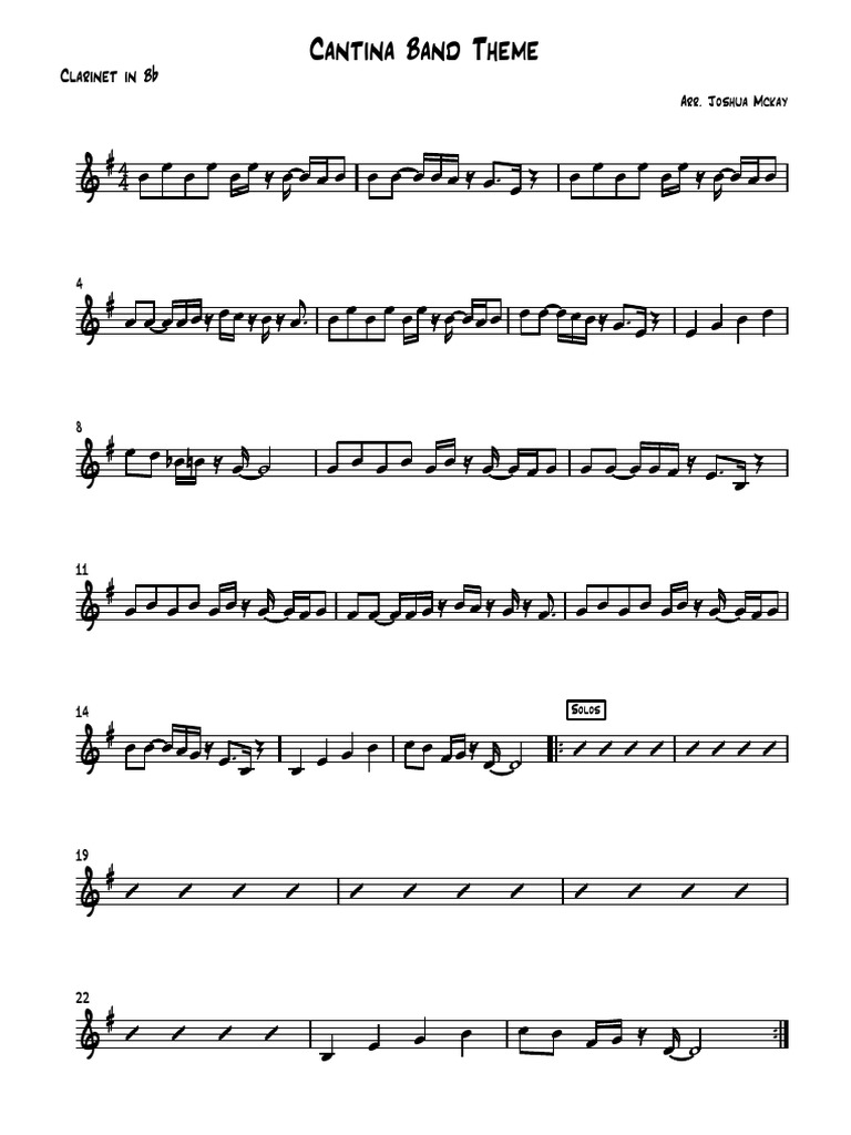Cantina Band Theme - Clarinet in BB | PDF