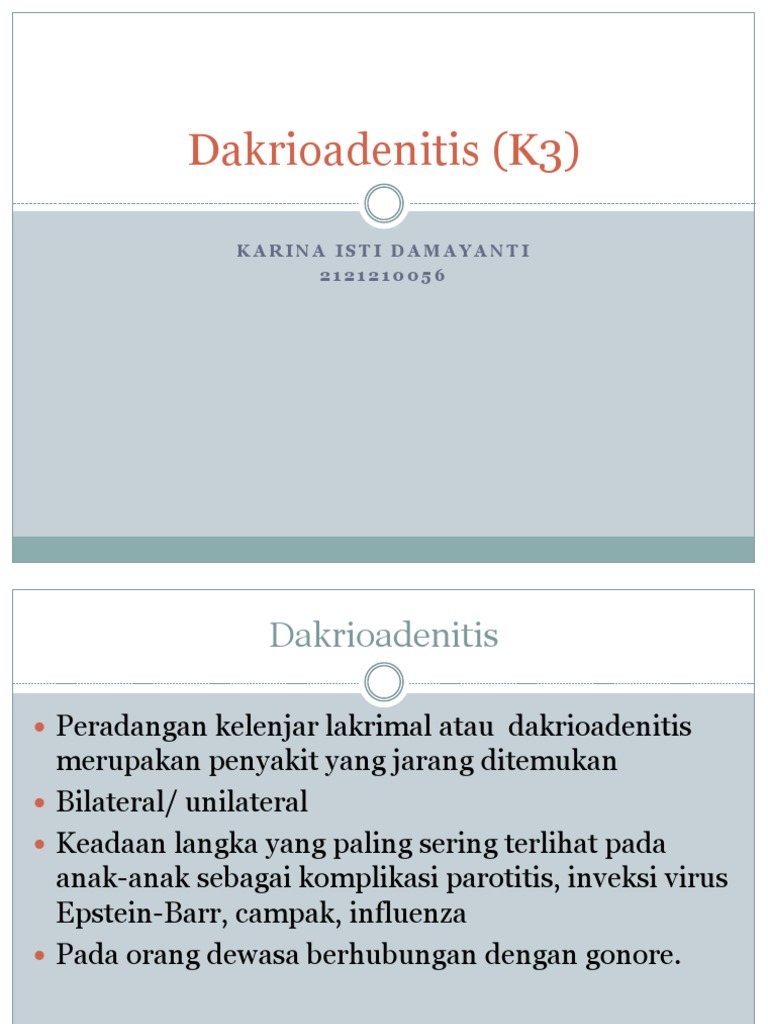 Dakrioadenitis (K3) | PDF
