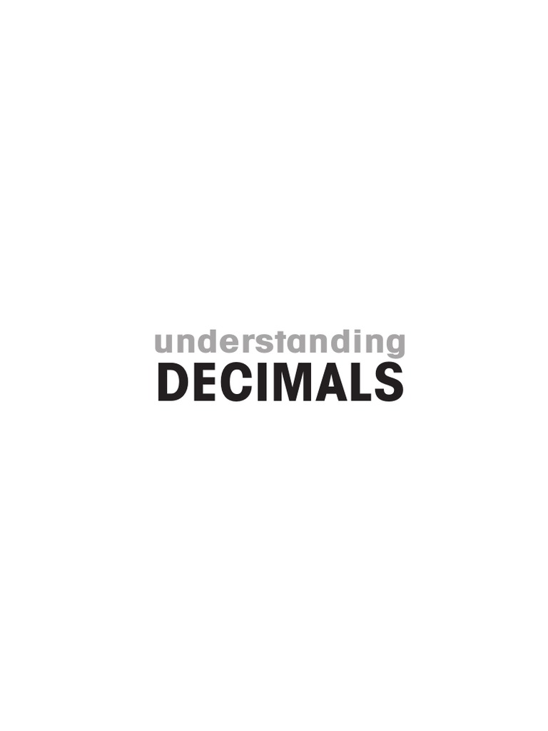Understanding Decimals | PDF | Fraction (Mathematics) | Mathematical ...