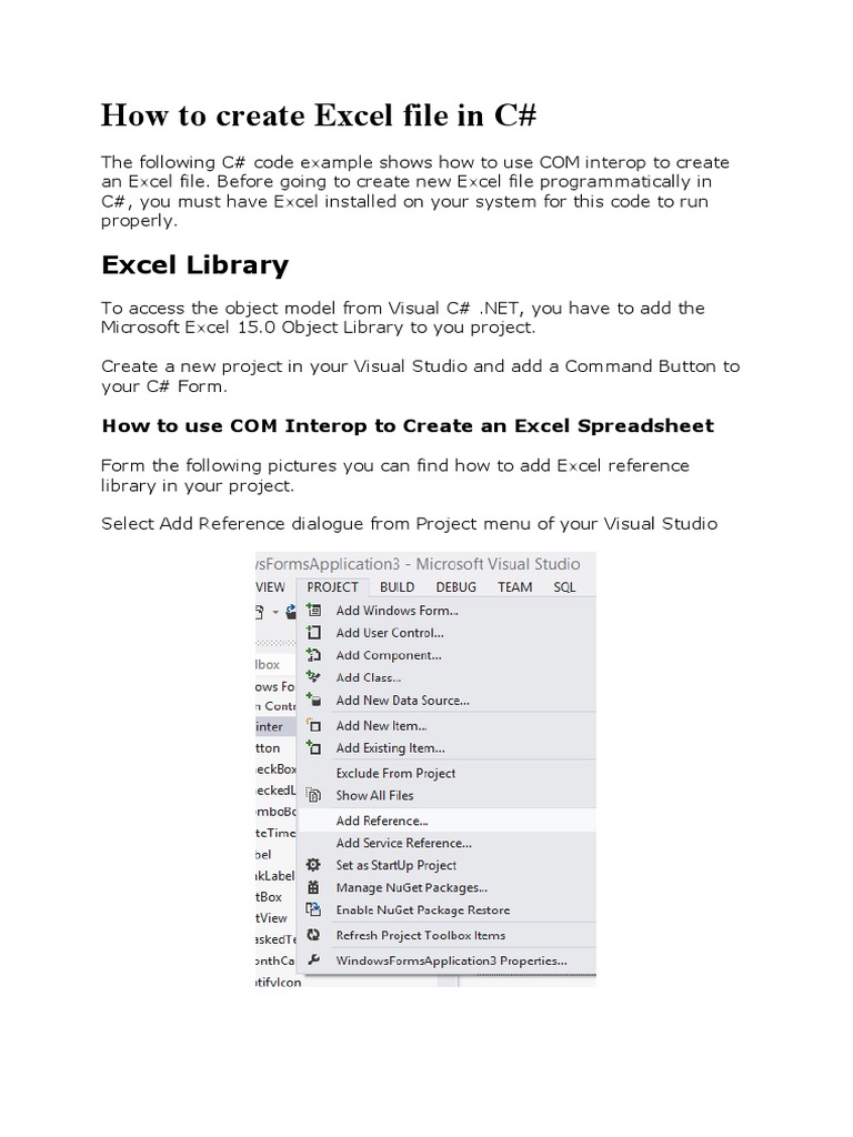 Create Excel Files C | PDF | Component Object Model | Microsoft Excel