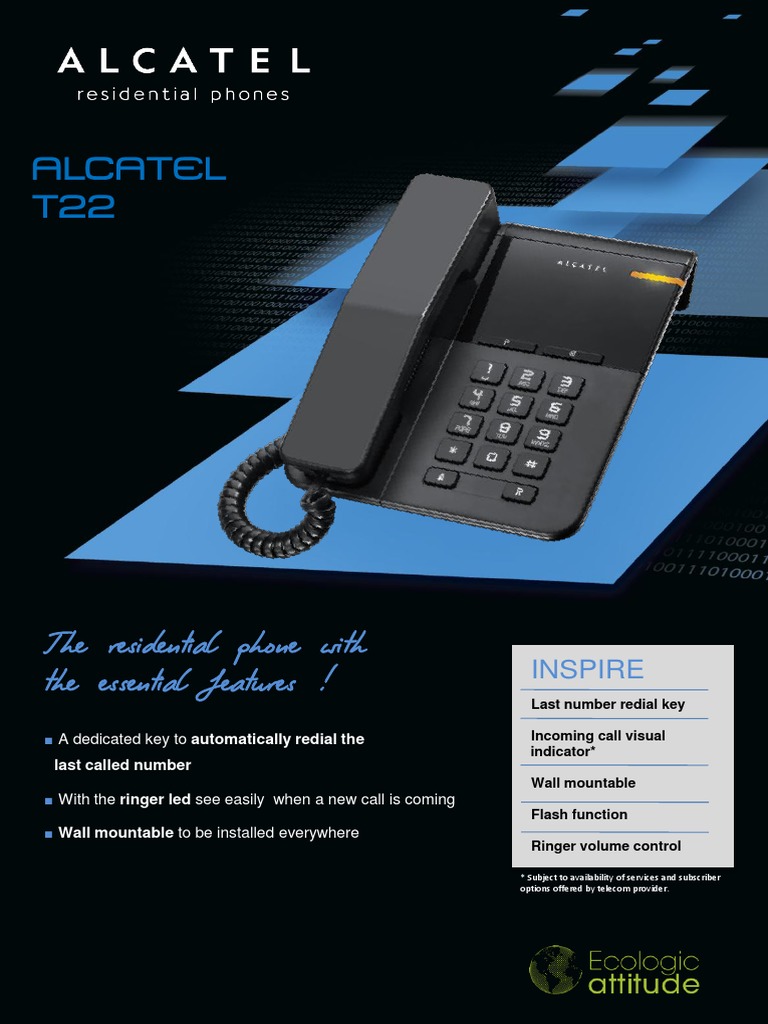 Alcatel Phone T22 Spec Sheet en | PDF | Electronics | Telecommunications