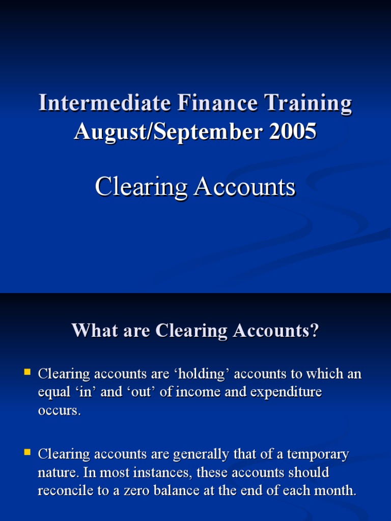 Intermediate Finance Training August/September 2005 | PDF | Debits And ...