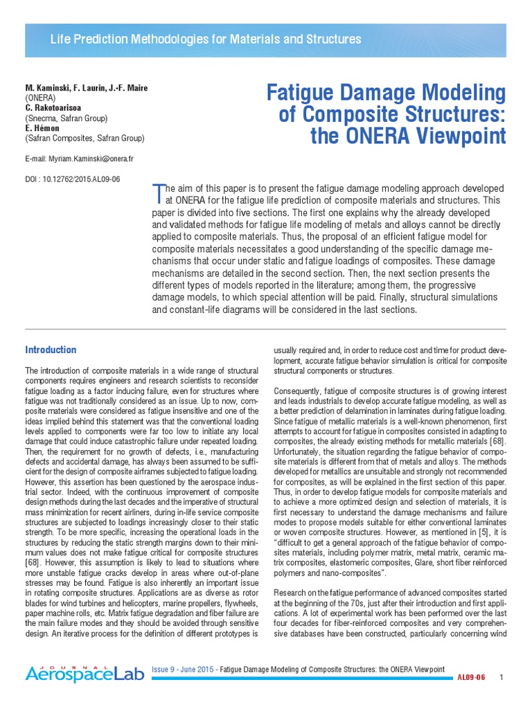 Fatigue Damage Modeling for Composites | PDF | Fatigue (Material ...