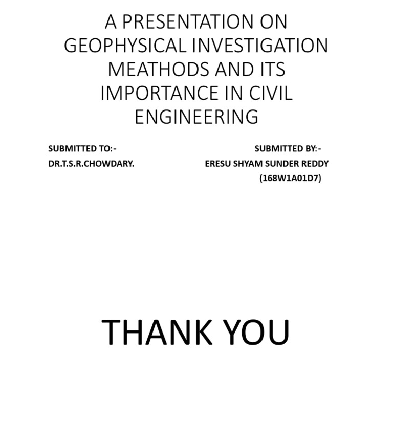 A Presentation On Geophysical Investigation Meathods and Its Importance ...