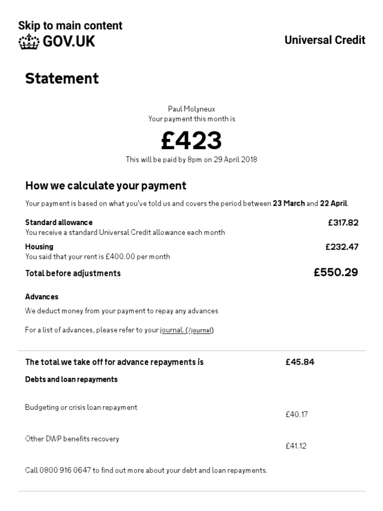 Home - Universal Credit | PDF | National Health Service | Loans
