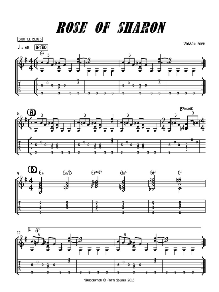 Rose of Sharon Robben Ford | PDF