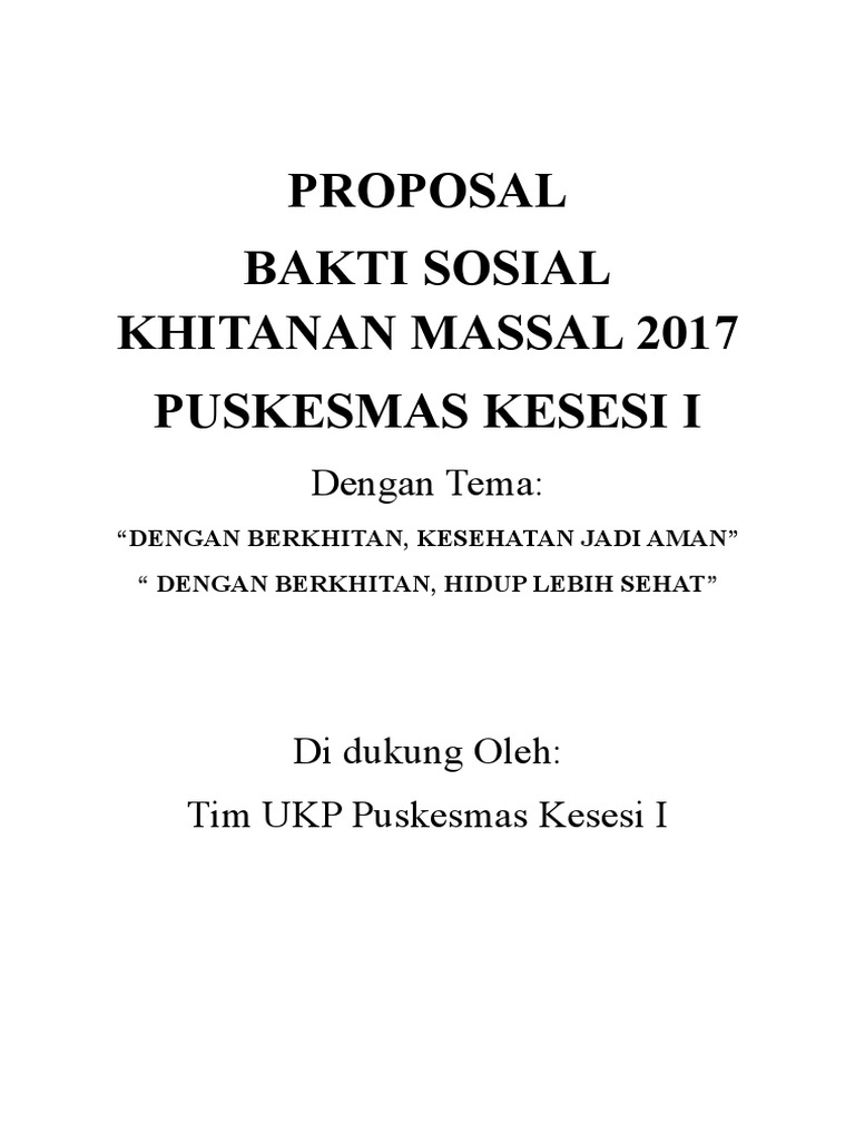 PROPOSAL Khitan Massal | PDF