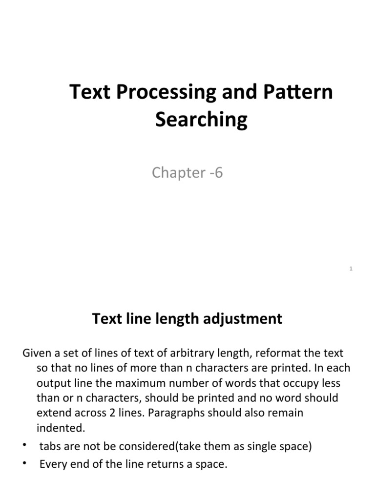 Text Processing And Pattern Searching Chapter 6 Download Free Pdf String Computer