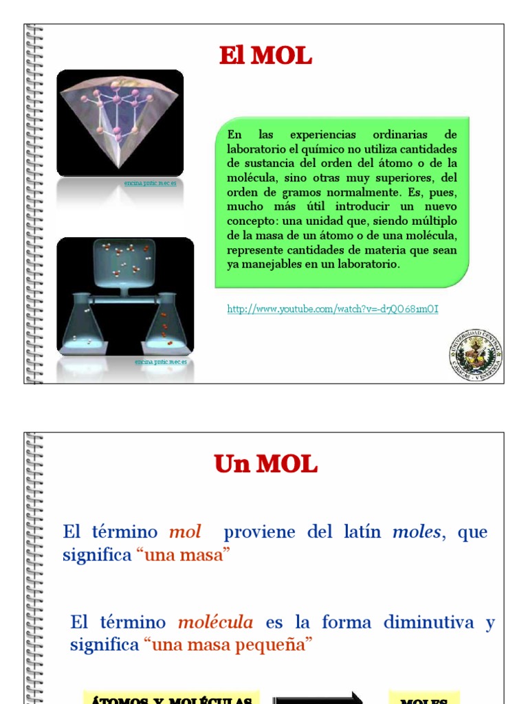 Concepto de Mol PDF | PDF | Mole (Unidad) | Átomos