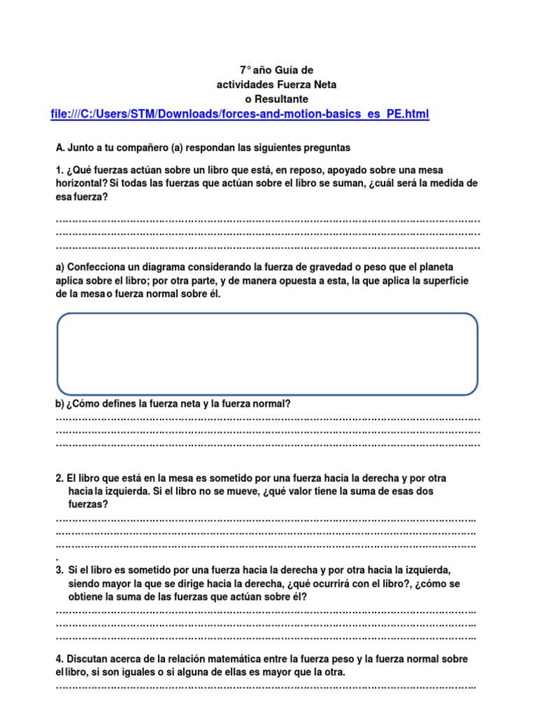 7° Guia Fuerza Neta | PDF | Fuerza | Física
