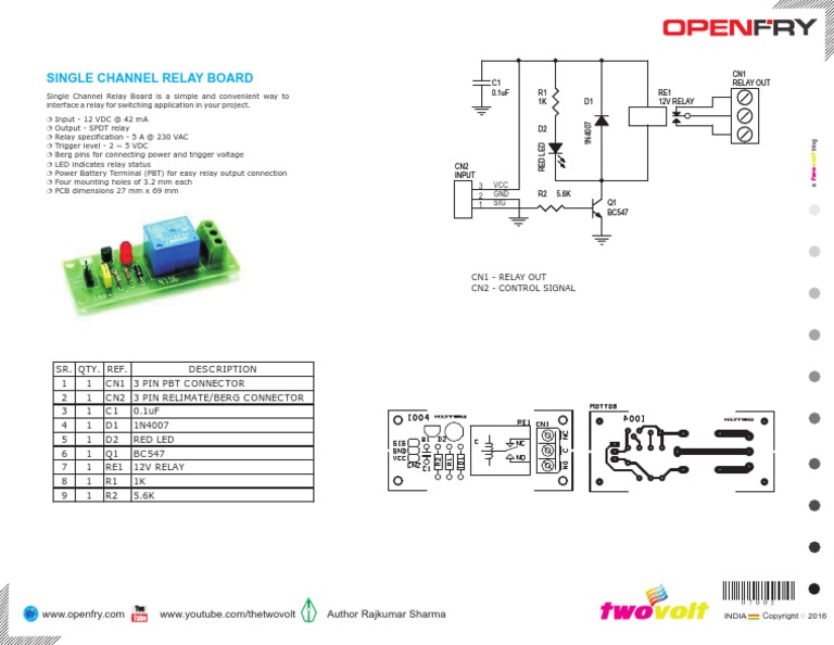 One Channel Relay Board Using BC547 1 | PDF | Electrical Circuits | Relay