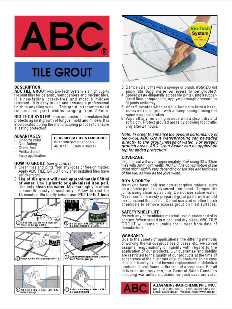Biotech Tile Grout | PDF | Tile | Building Engineering