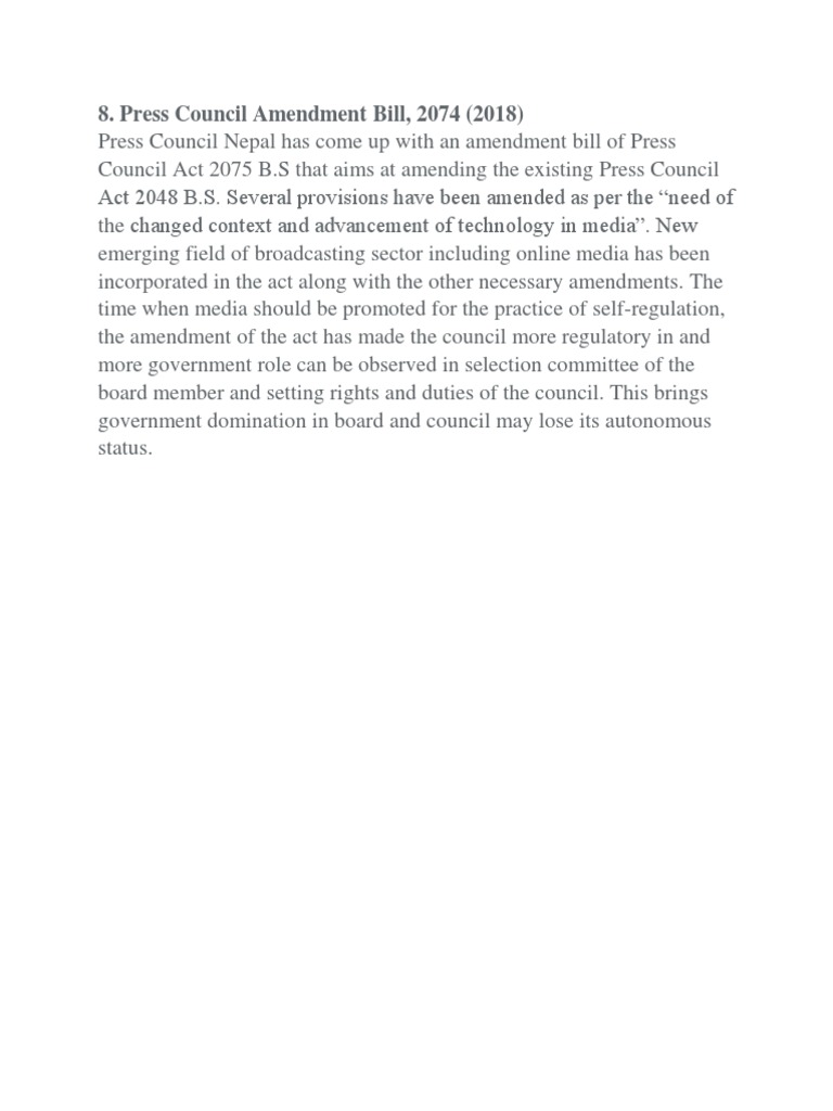 Press Council Act Amendments 2018 | PDF | Finance & Money Management