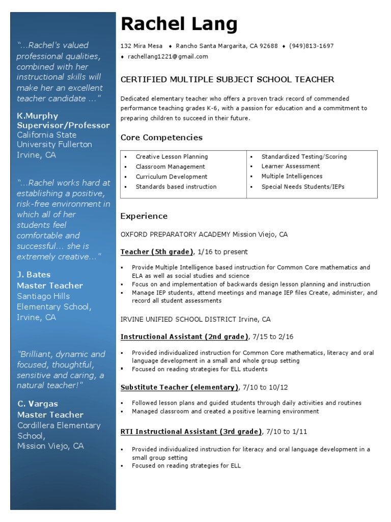 Resume Master | PDF | Individualized Education Program | Differentiated ...