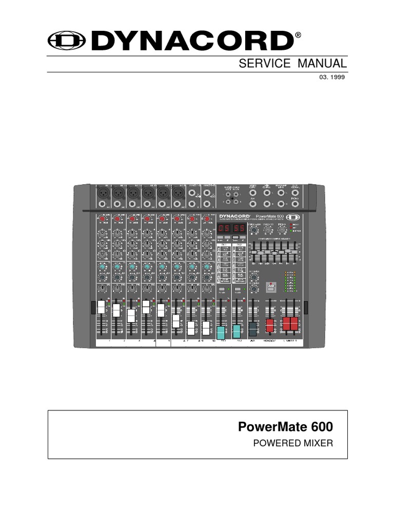 Dynacord Powermate 600 Powered Mixer SM | PDF | Amplifier | Decibel
