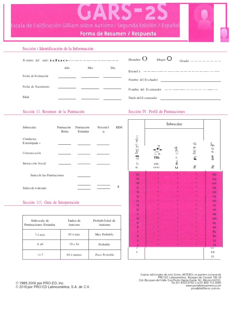 Protocolo GARS 2S | PDF | Autismo | Validez (Estadísticas)