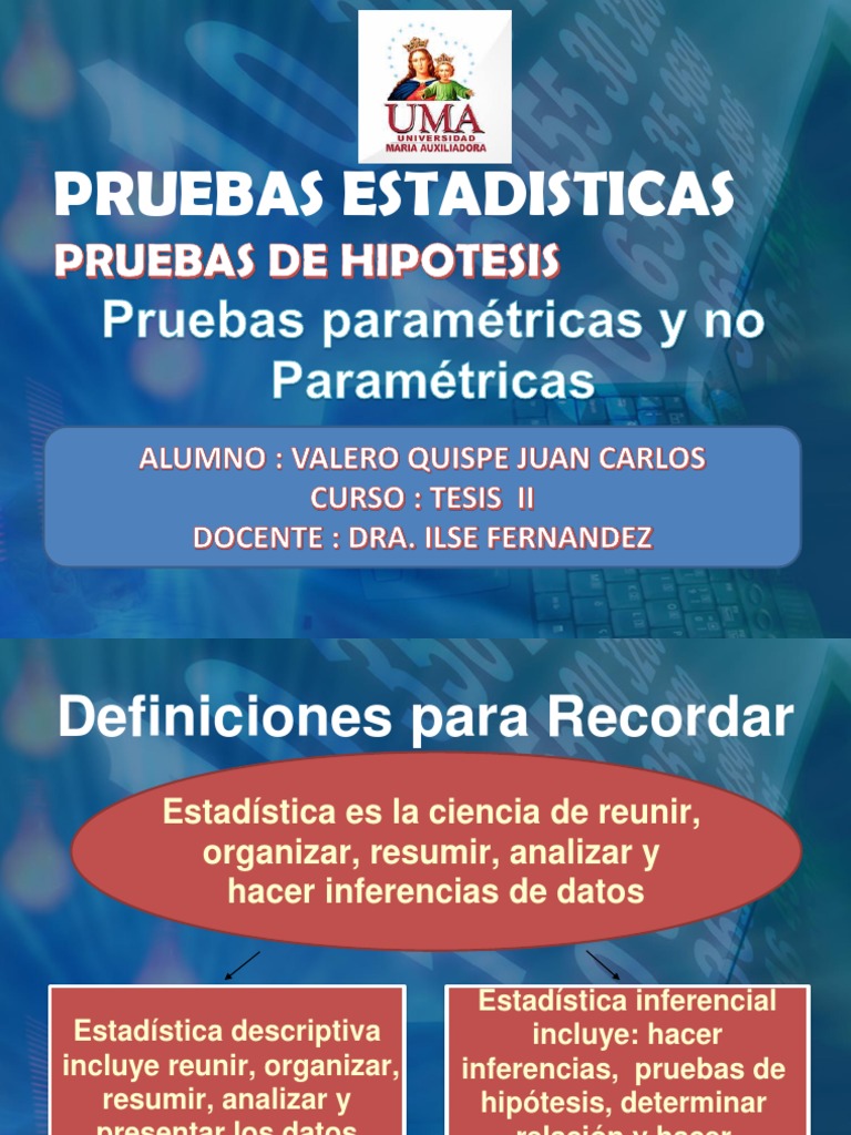 Pruebas Parametricas | PDF | Análisis de variación | Estadísticas