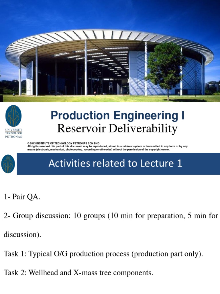 Lecture 1 Reservoir Deliverability | PDF | Petroleum Reservoir | Pressure