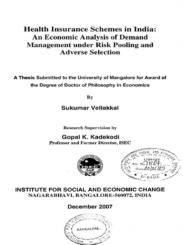 Health Insurence Schemes in India PDF | PDF | Insurance | Poverty